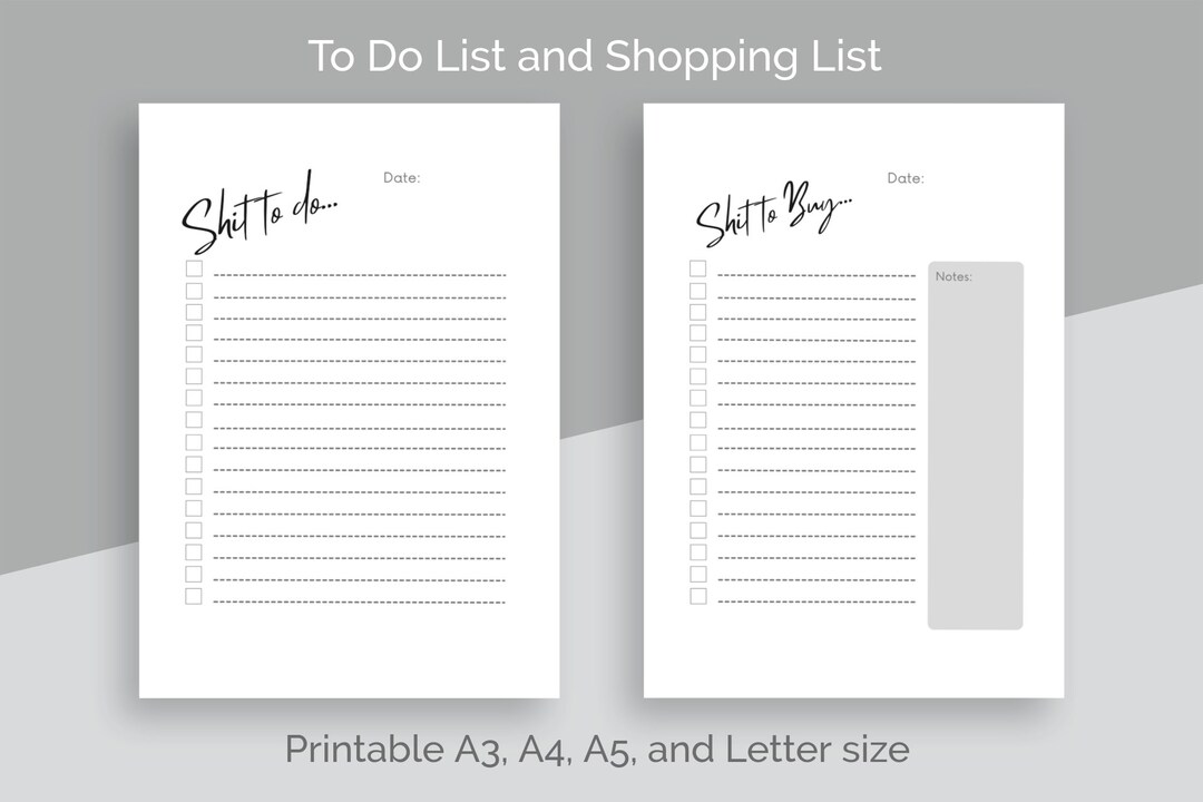 Minimal Simple to Do List, Shopping List, Printable, Check List - Etsy