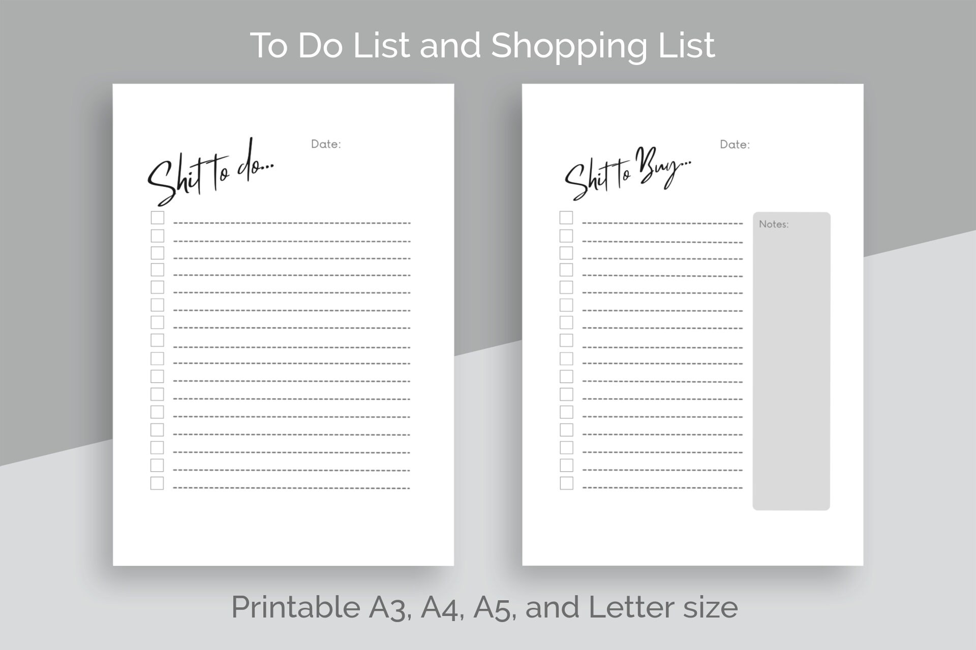 Minimal Simple to Do List, Shopping List, Printable, Check List - Etsy