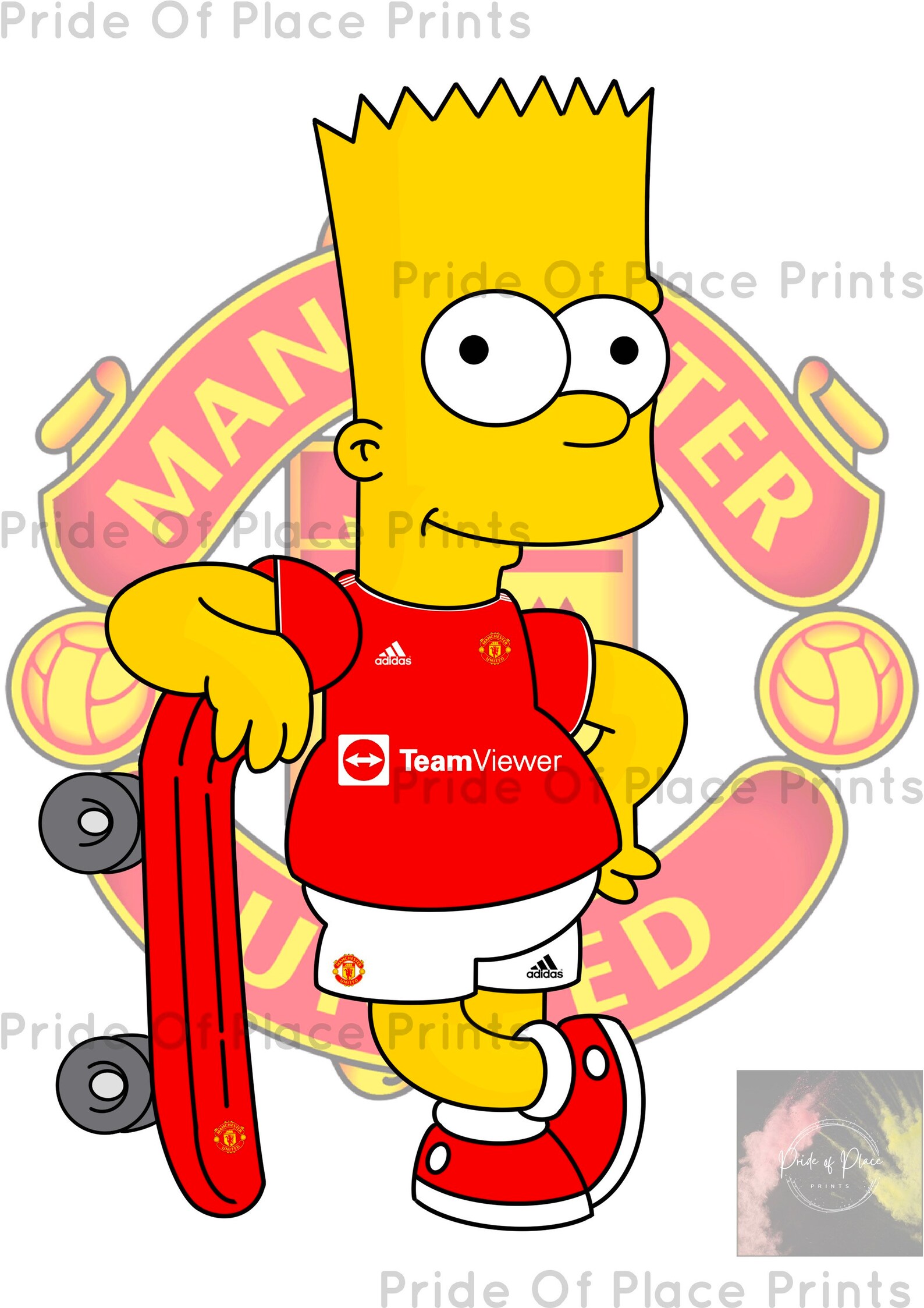 Manchester United Kit Bart Simpson A4 | Etsy