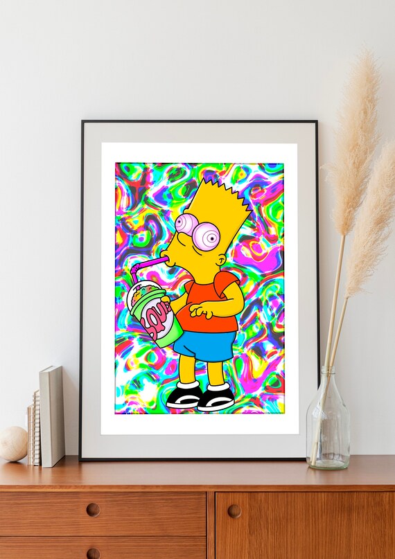 Bart Simpson Squishee Psychedelic Trip Print. A4 | Etsy UK