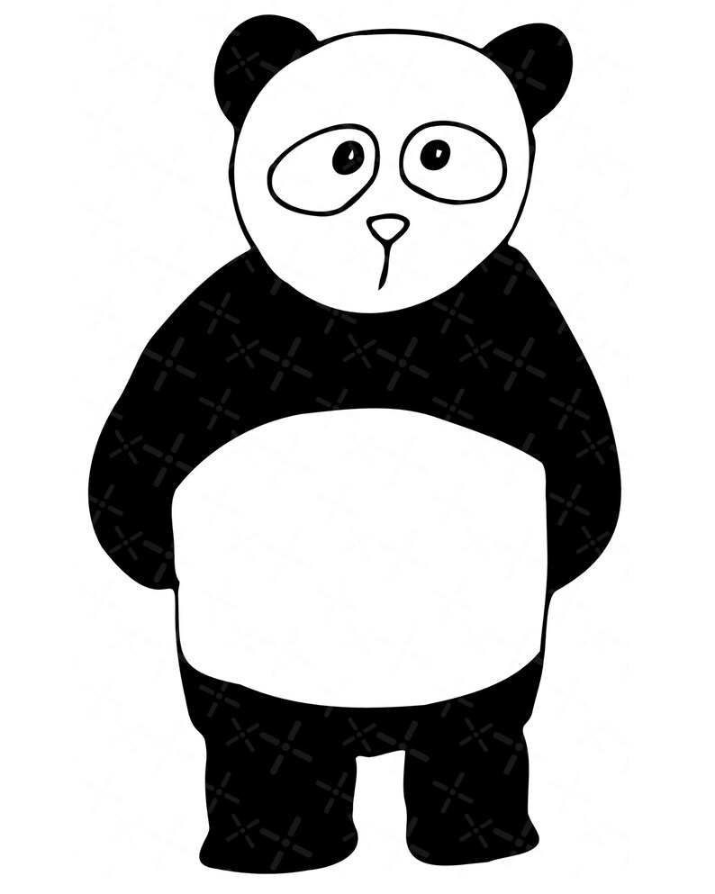 Sad Cute Panda Bear SVG Printable Circut Sticker Motif Editable Svg ...