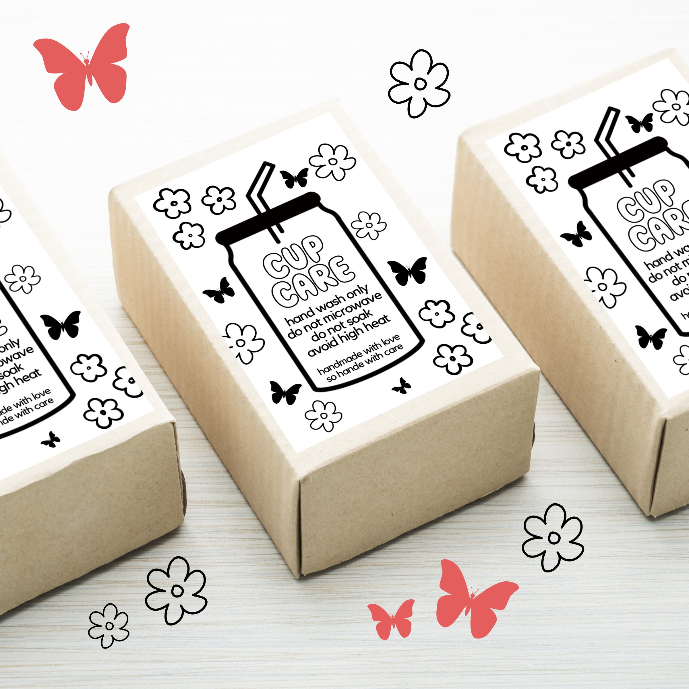 Cup Care PNG Label, Thermal Label Digital Download, 4x6 PNG Label ...