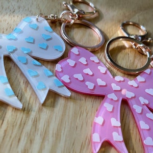 Coquette Bow Keychain, Girly Bow Keychain, Handmade Keychain, Unique ...