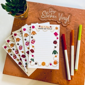 Fall Style Notepad, in a Fall State of Mind, Cute Fall Drawings ...