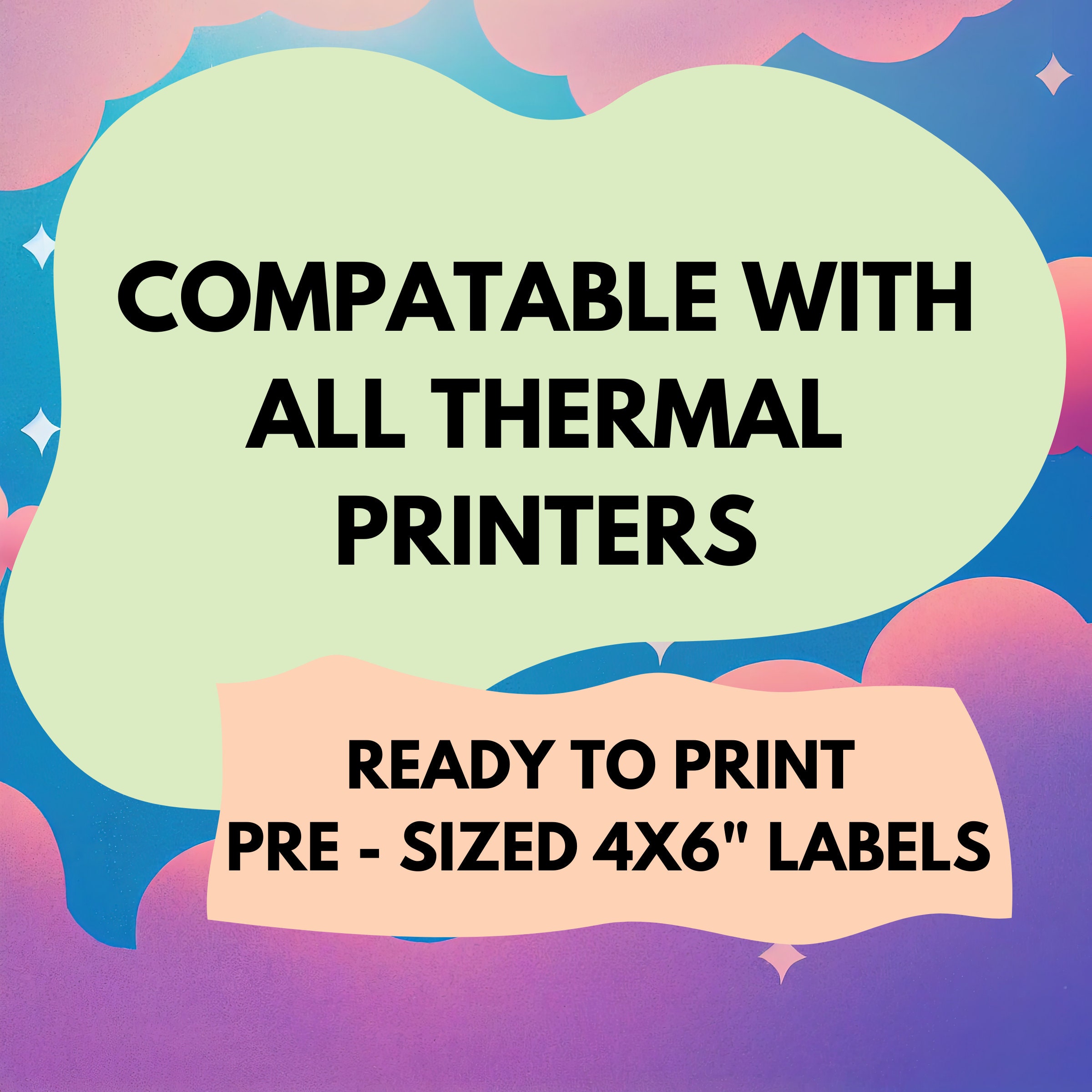 Thermal Label Digital Download, 4x6" PNG Label, Pretty Things Inside ...