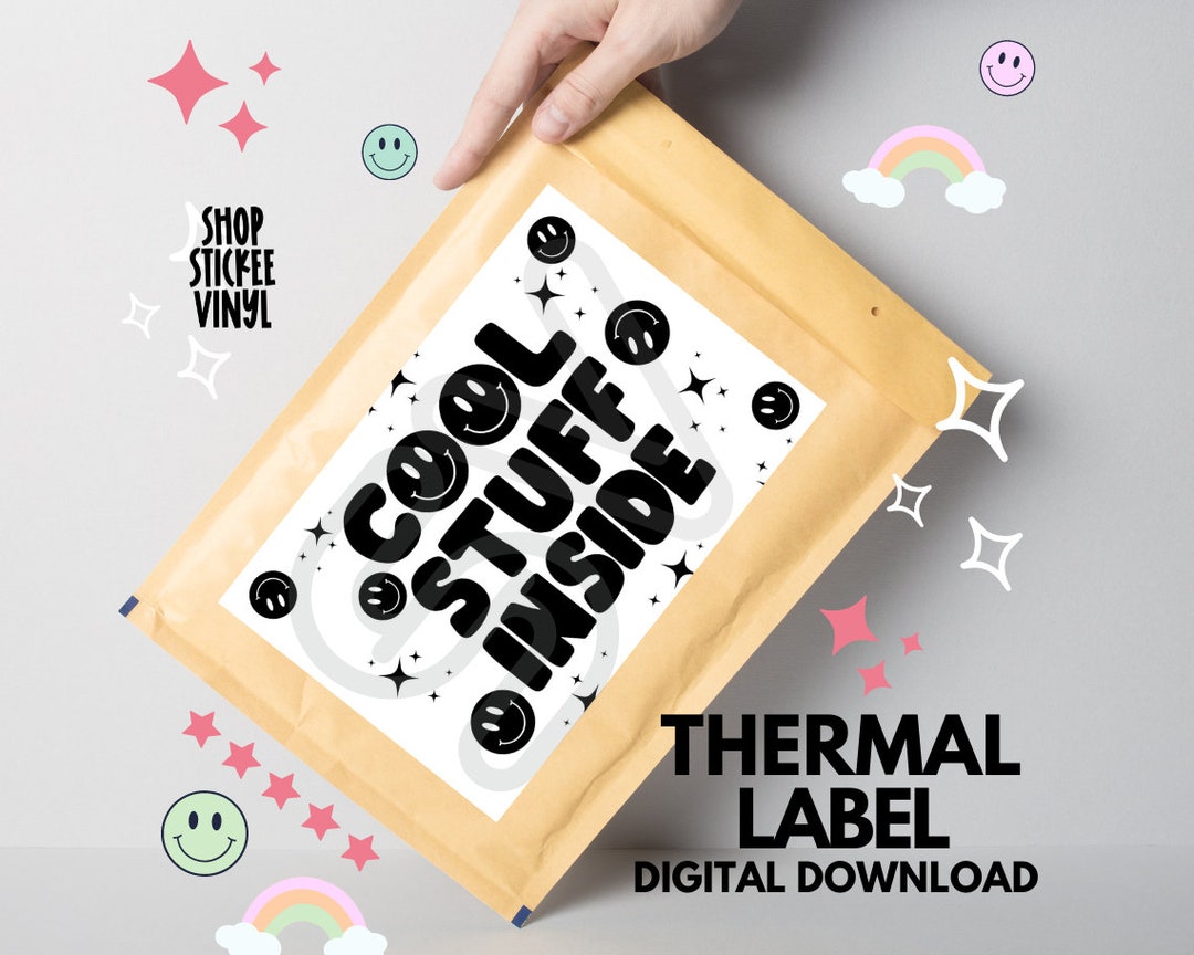 Thermal Label Digital Download, 4x6" PNG Label, Cool Stuff Inside ...