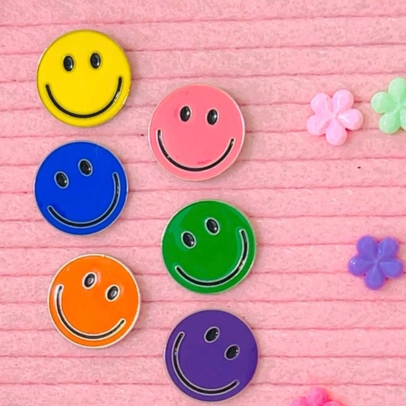 Smile Face Enamel Pin Happy Face Pushback Pin Colorful - Etsy