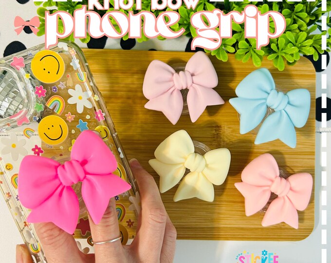 Coquette Phone Grip, Bow Phone Grip, Cell Phone Holder, Kindle Bow ...