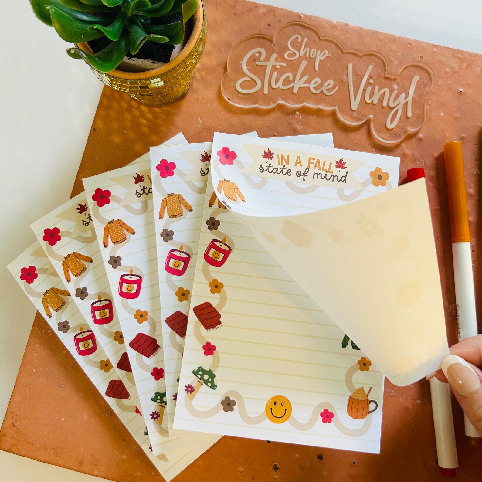 Fall Style Notepad, in a Fall State of Mind, Cute Fall Drawings ...