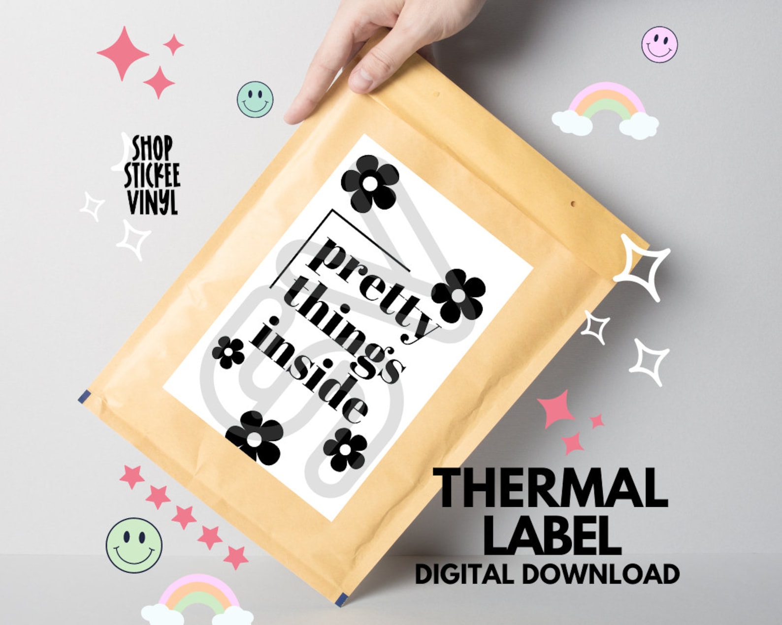 Thermal Label Digital Download, 4x6" PNG Label, Pretty Things Inside ...