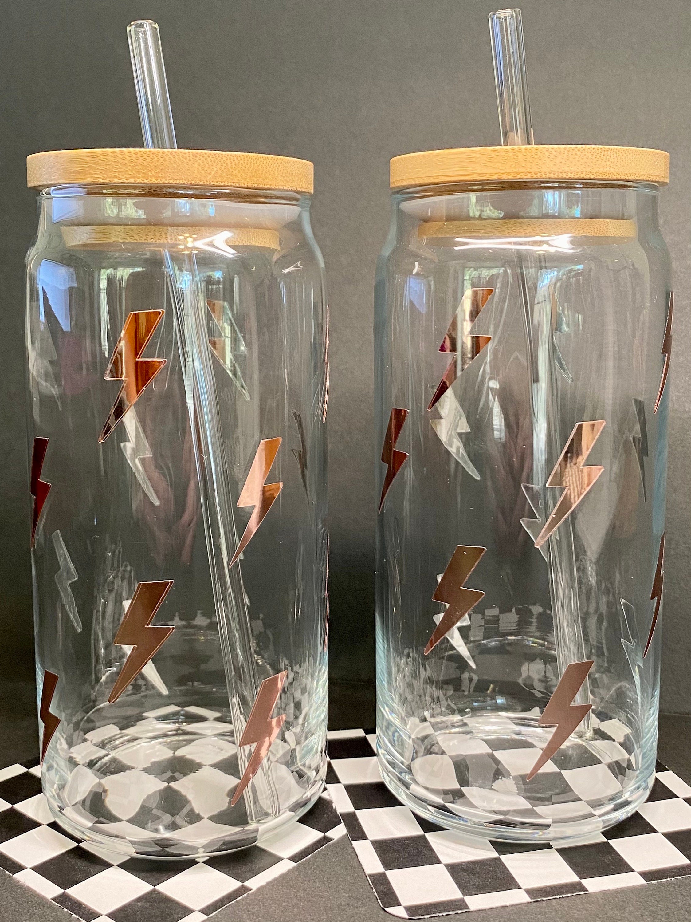 Lightning Bolt Glass, Lightning Bolt Drinking Glass, Retro Lightning ...