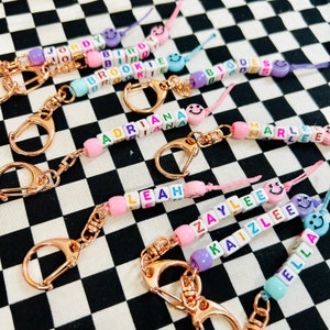 Personalized Beaded Keychain Colorful Keychain for Bags - Etsy