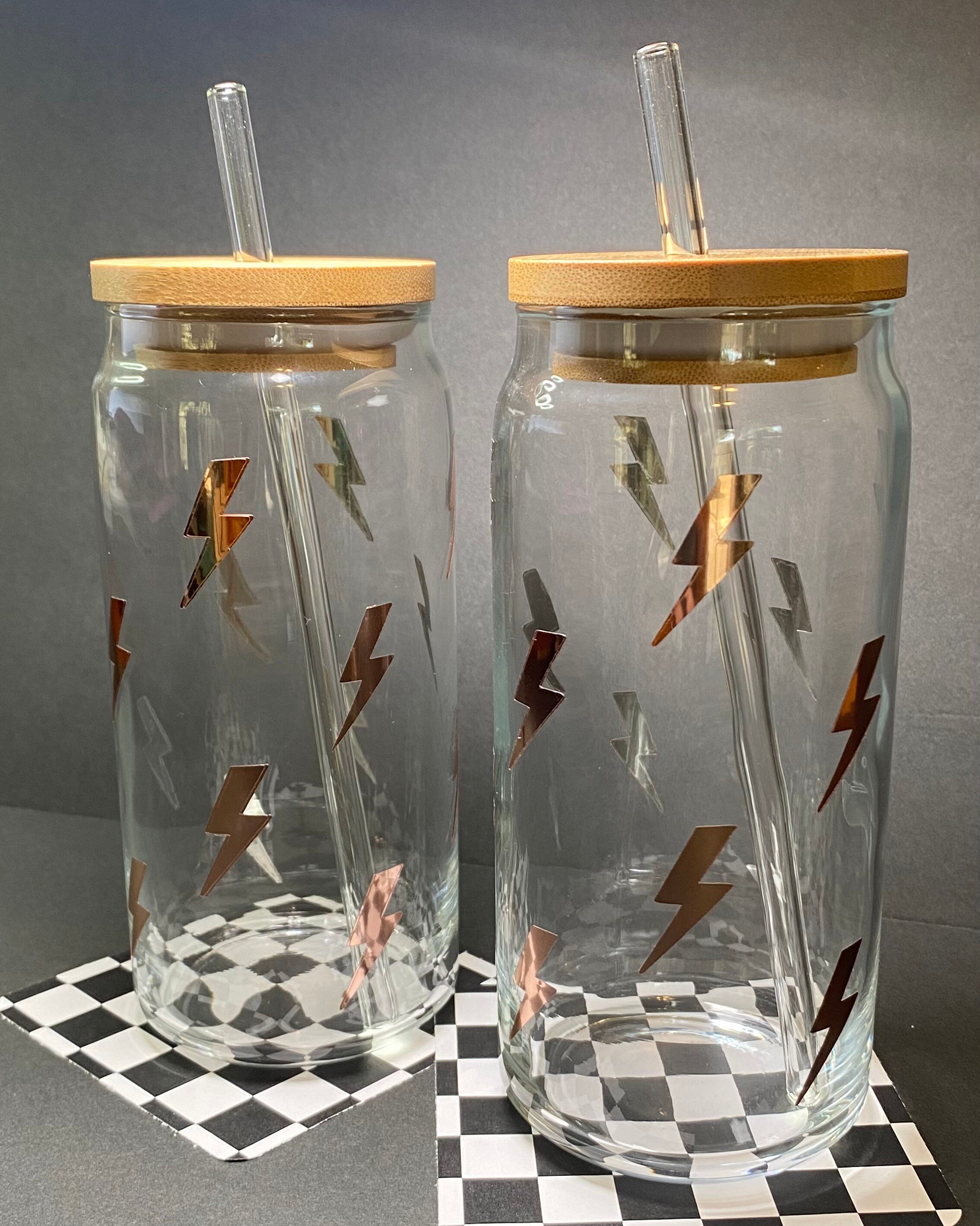 Lightning Bolt Glass, Lightning Bolt Drinking Glass, Retro Lightning ...