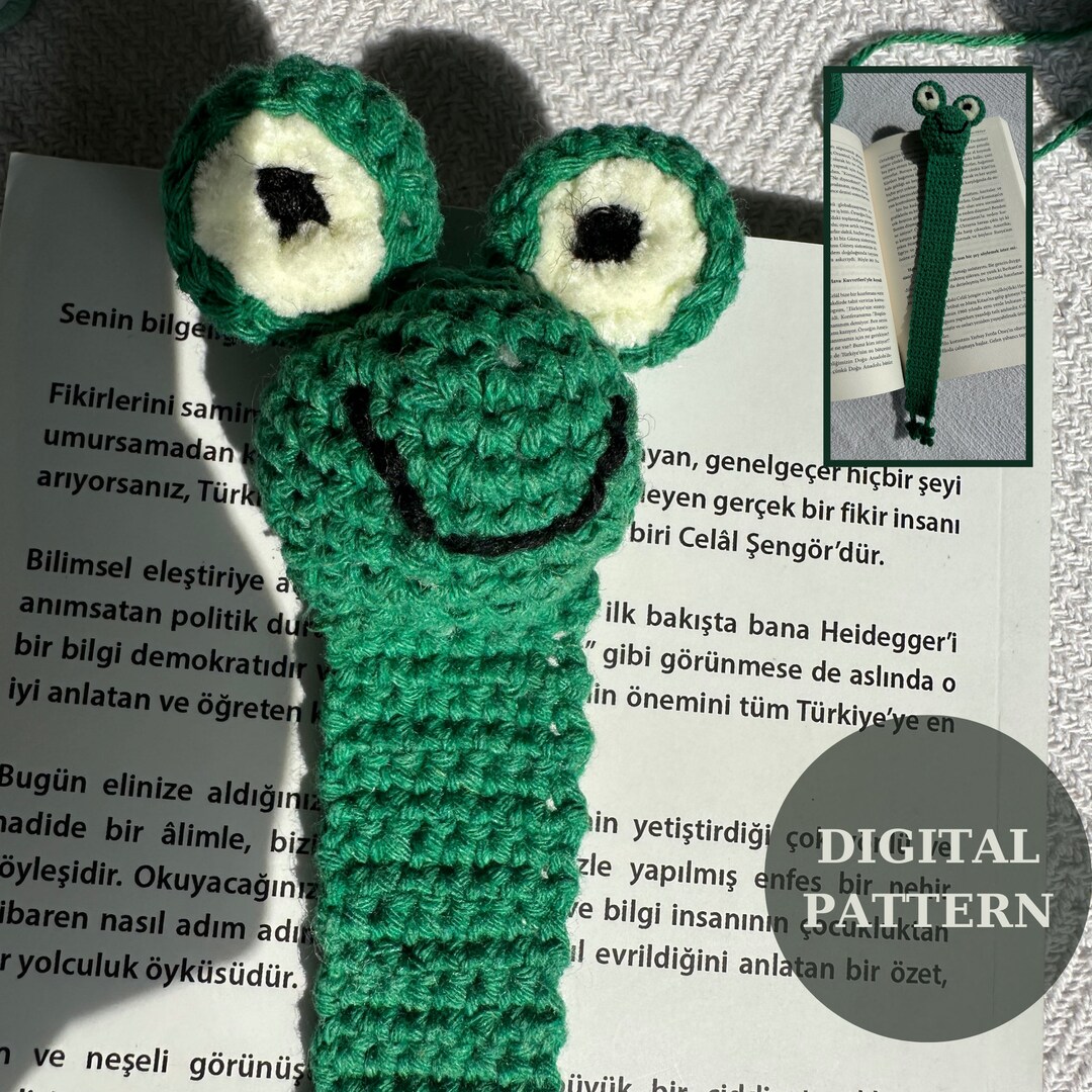 Frog Bookmark Crochet Pattern, Amigurumi PDF Pattern, Funny Frog ...