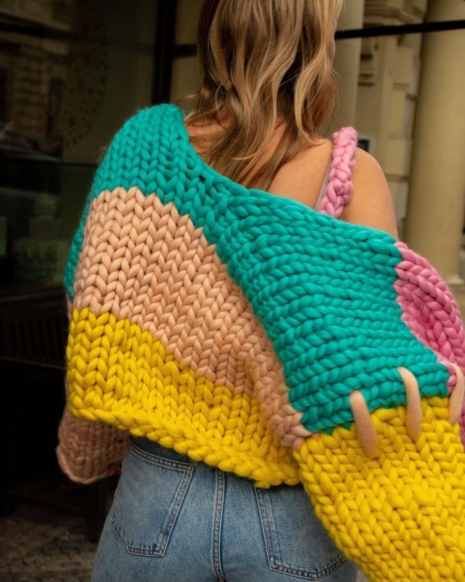 Chunky Cardigan, Wool Cardigan, Knit Chunky Cardigan, Hand Knit ...