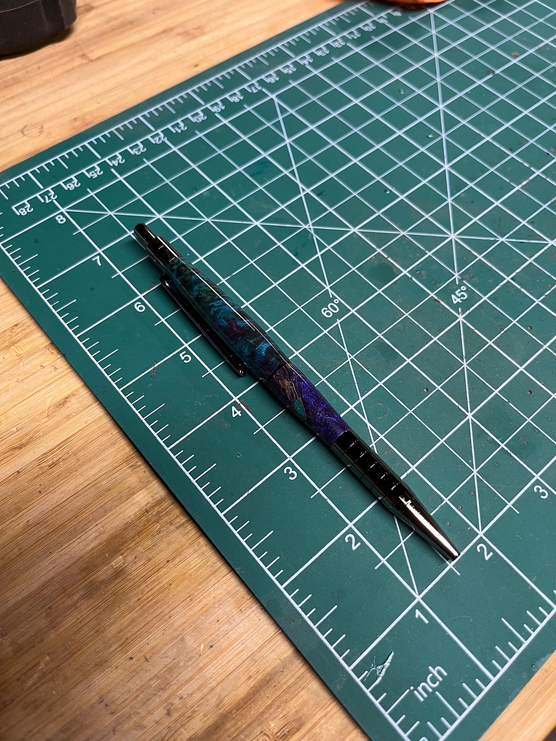 Saxa Segmented Pen With Dyed Black Ash Burl - Etsy