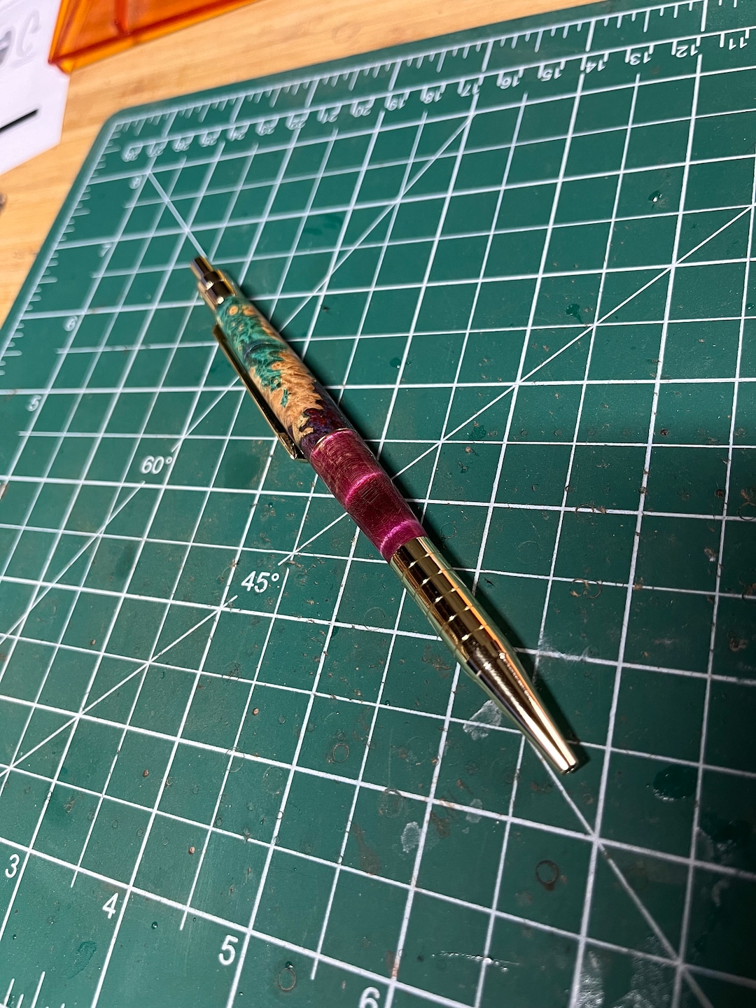 Saxa Segmented Pen With Dyed Maple Burl - Etsy