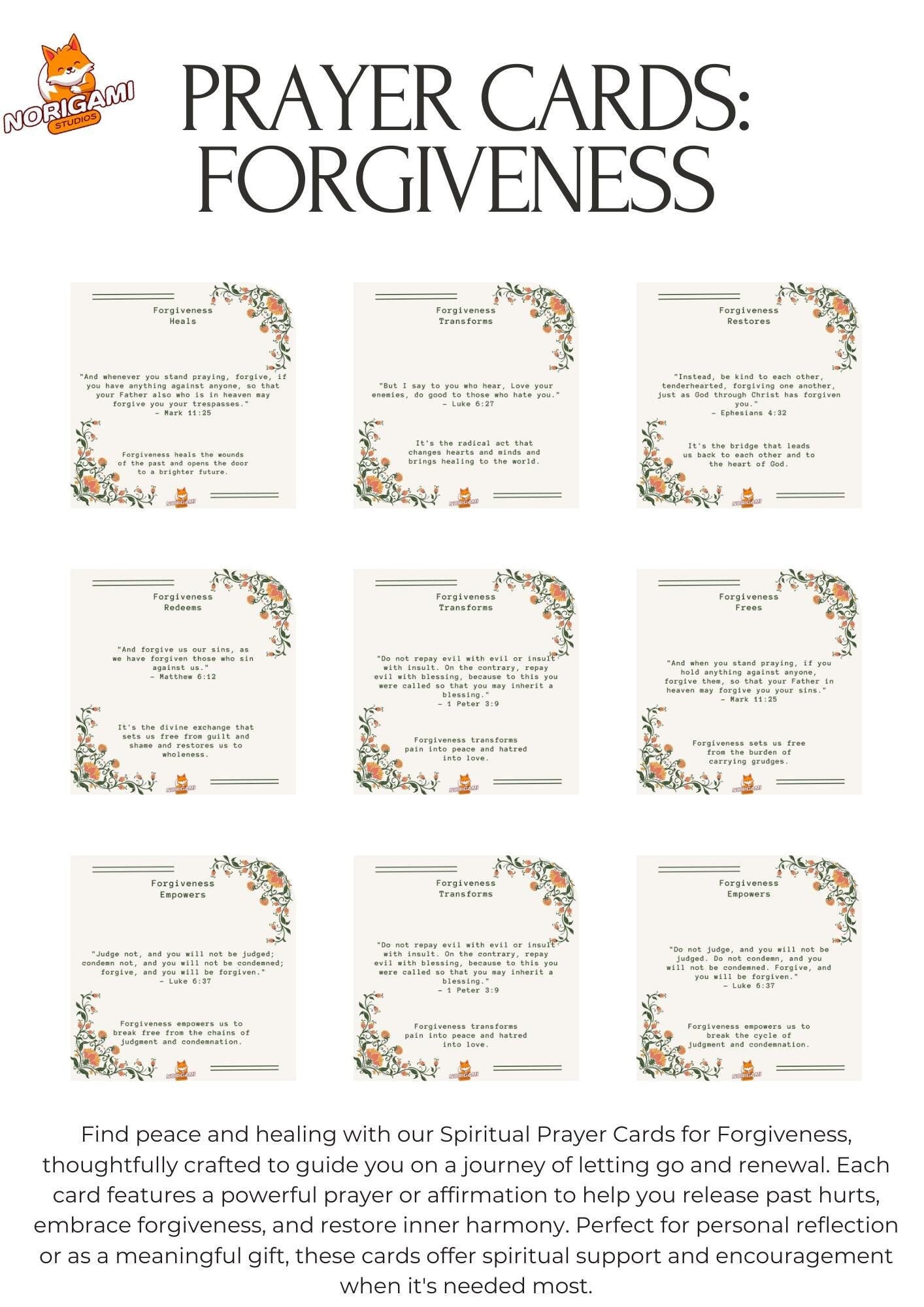 20 Encouraging Bible Verses | Forgiveness | Digital Download Printable ...
