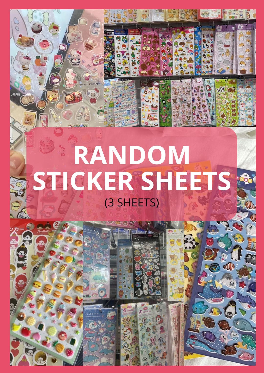 Random Mini Sticker Sheets (3 Sheets) - Etsy