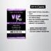 Purple VIP Pass Party Invitation, VIP Insert for Lanyard, VIP Pass ...