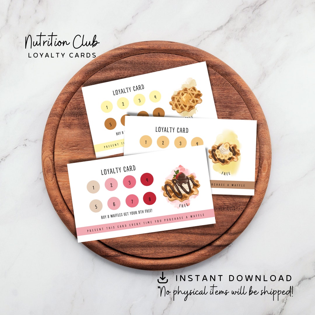 Printable Loyalty Card, Nutrition Club Rewards Card, Bakery Loyalty ...
