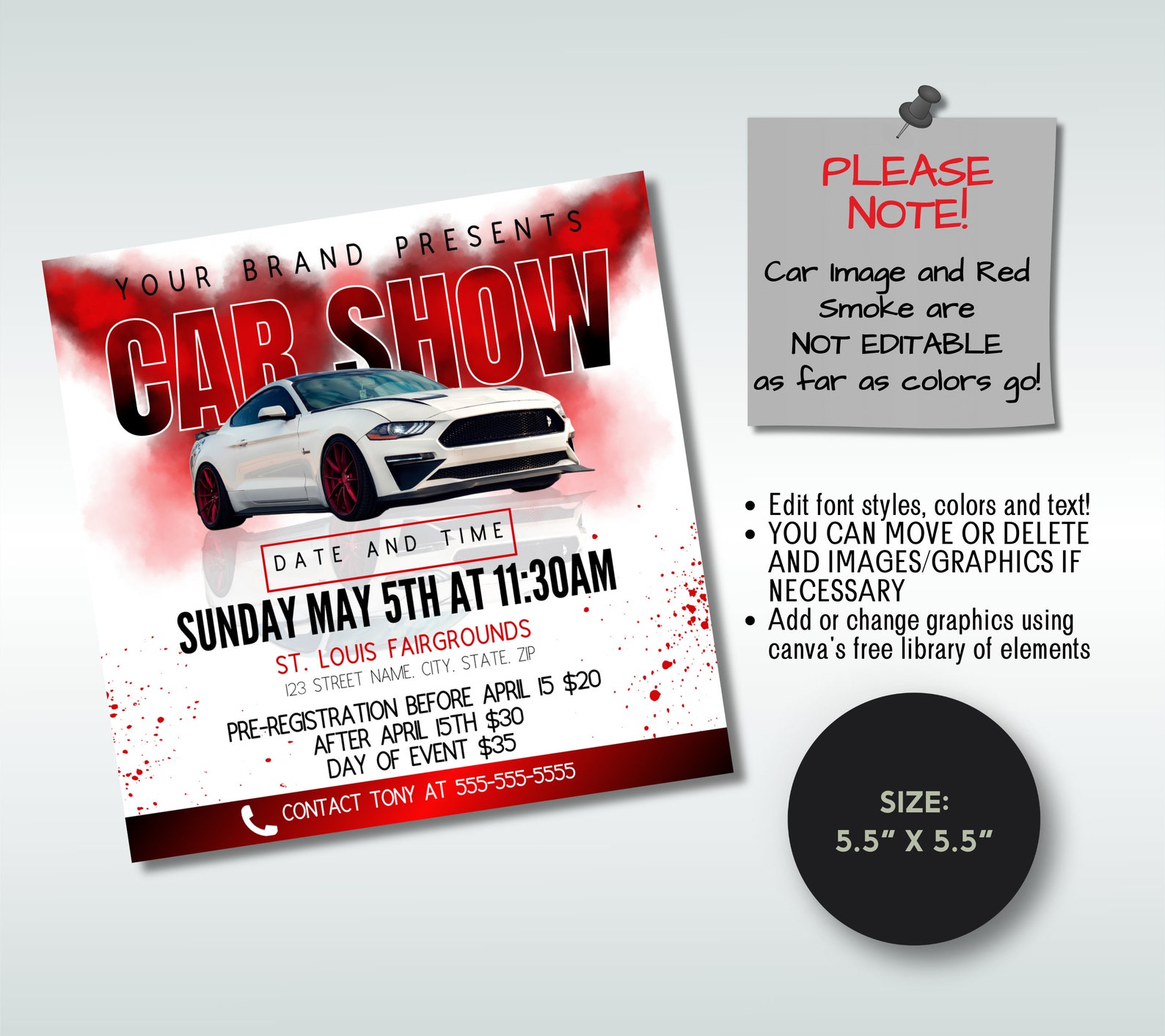 Editable Car Show Flyer, Auto Business Event Flyer, Auto Flyer Template ...