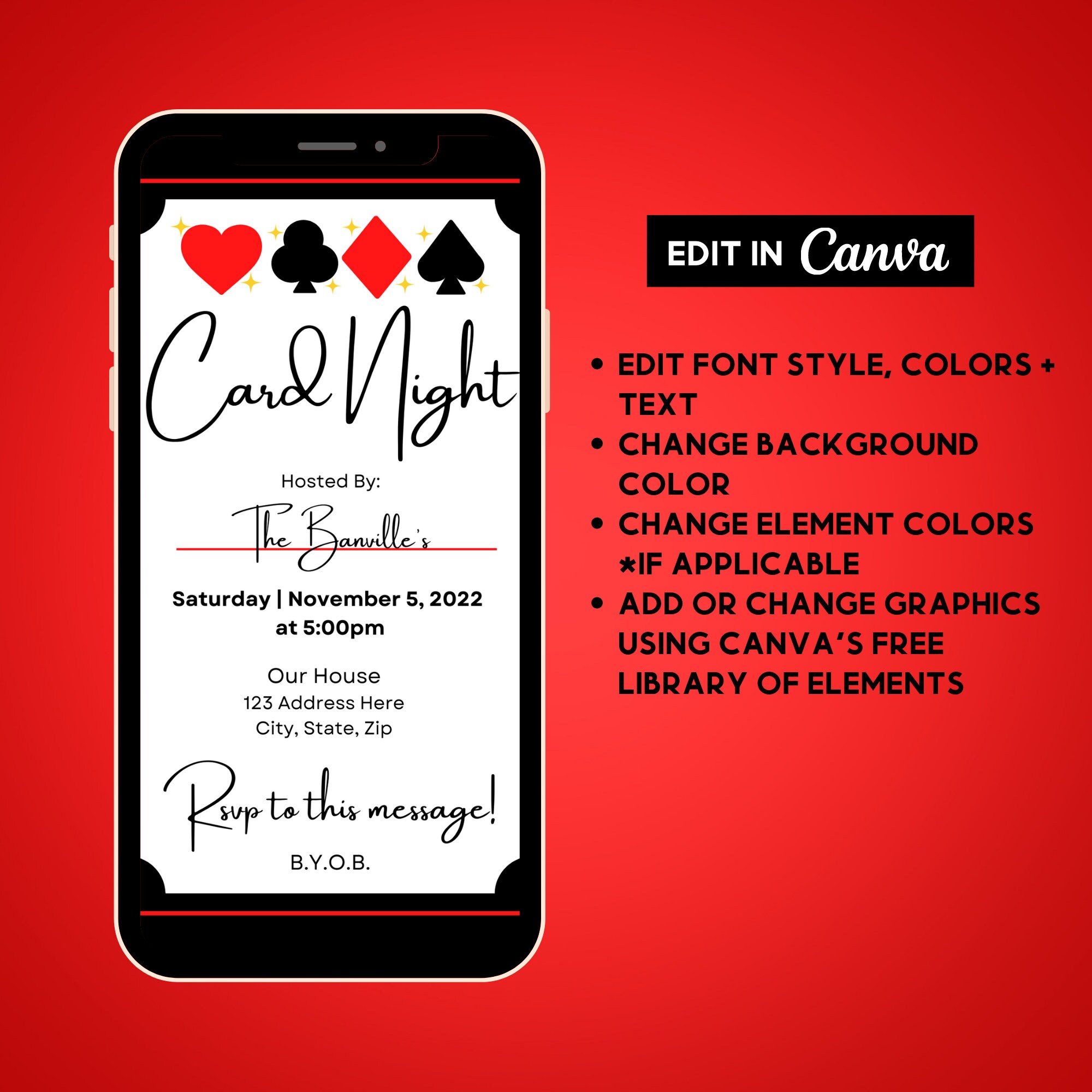 Card Night Evite, Game Night, Family Game Night, Poker Night, Adult ...