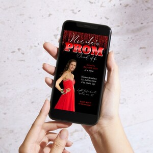 RED Prom Send off Evite, Prom Night Send off Party, Digital Prom Night ...
