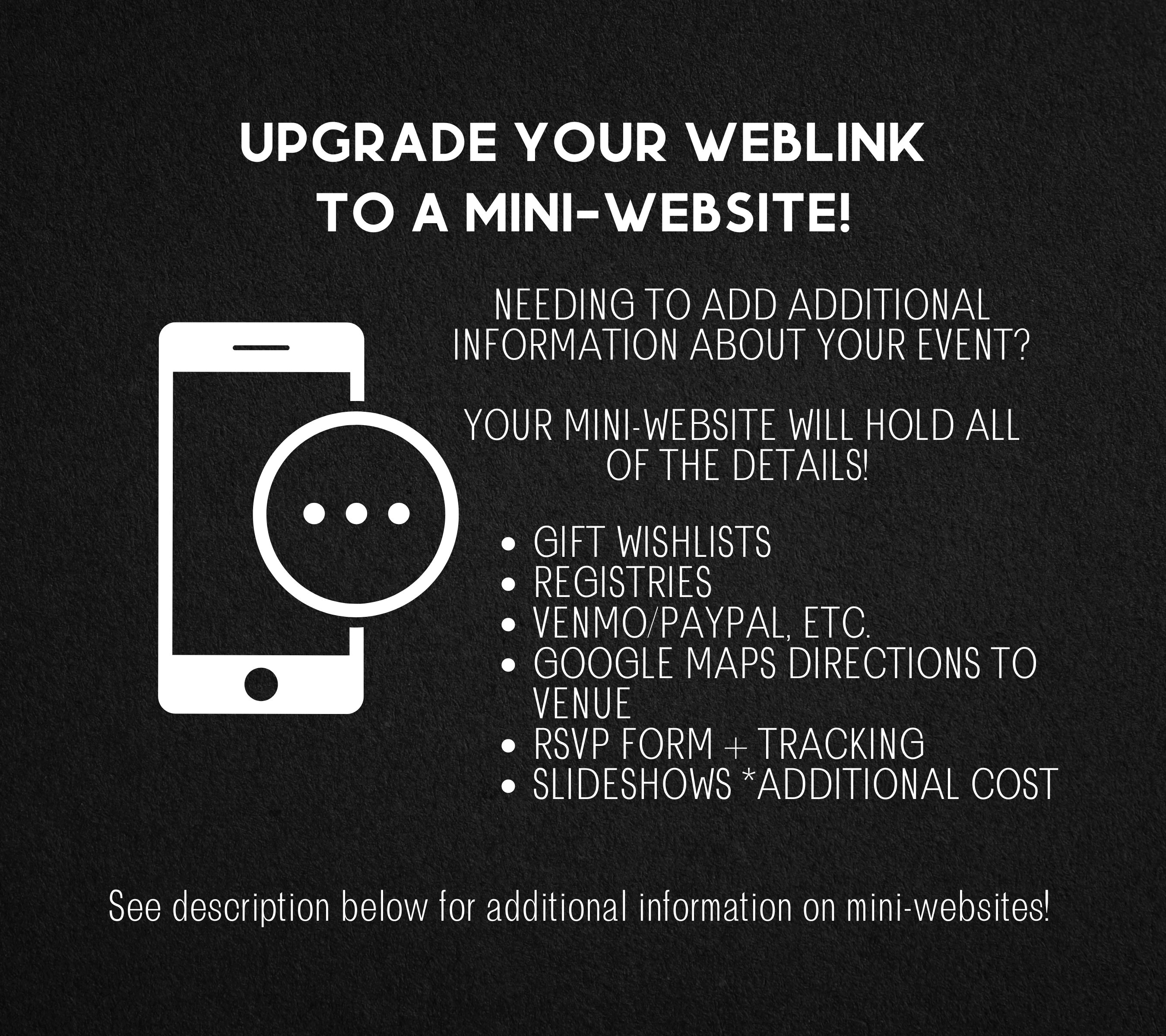 WEBLINK Add a Direct Link to Watch Your Video Add on for Video Orders ...