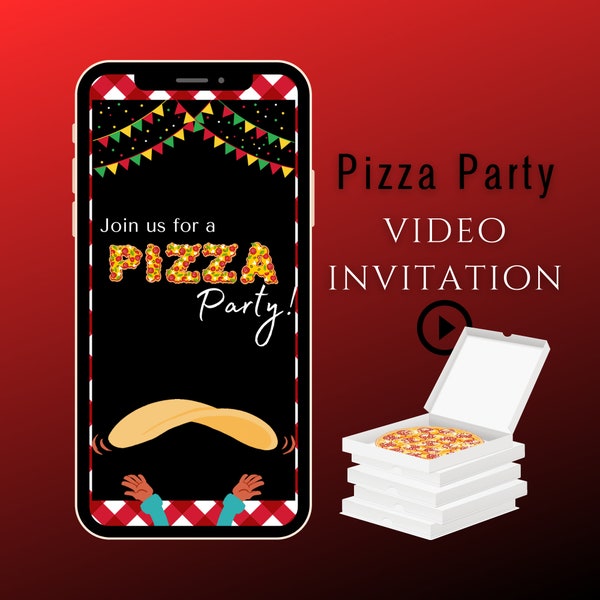 Animated Pizza Party Invite - Etsy