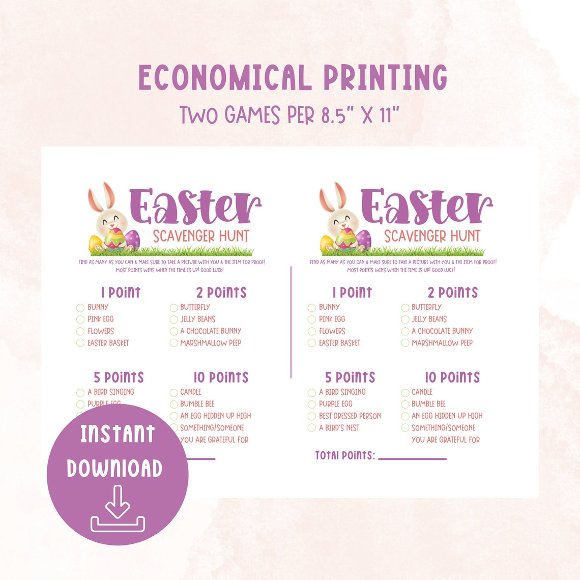 Easter Scavenger Hunt Game, Easter Challenge, Printable Easter Activity ...
