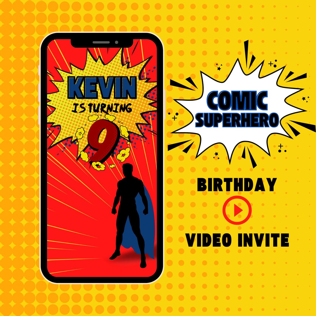 Animated Comic Birthday Invitation, Comic Book Birthday Evite ...