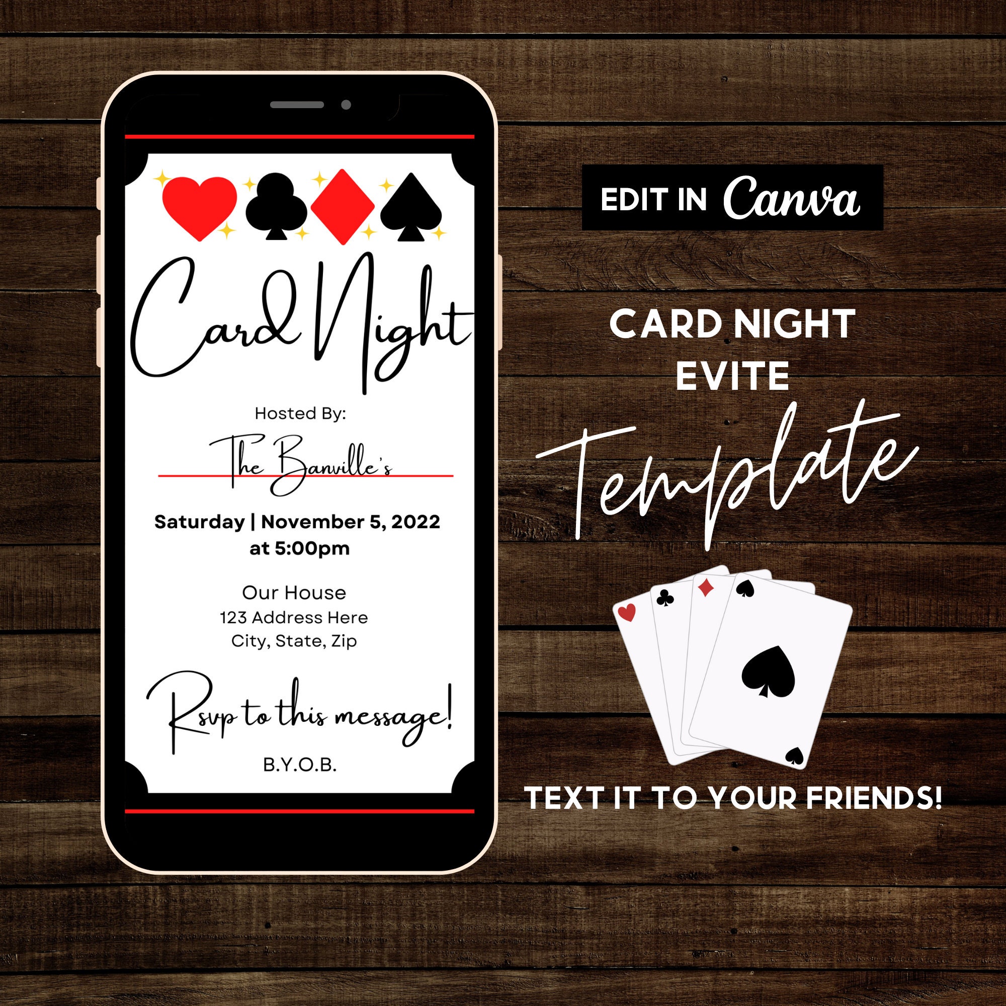 Card Night Evite, Game Night, Family Game Night, Poker Night, Adult ...