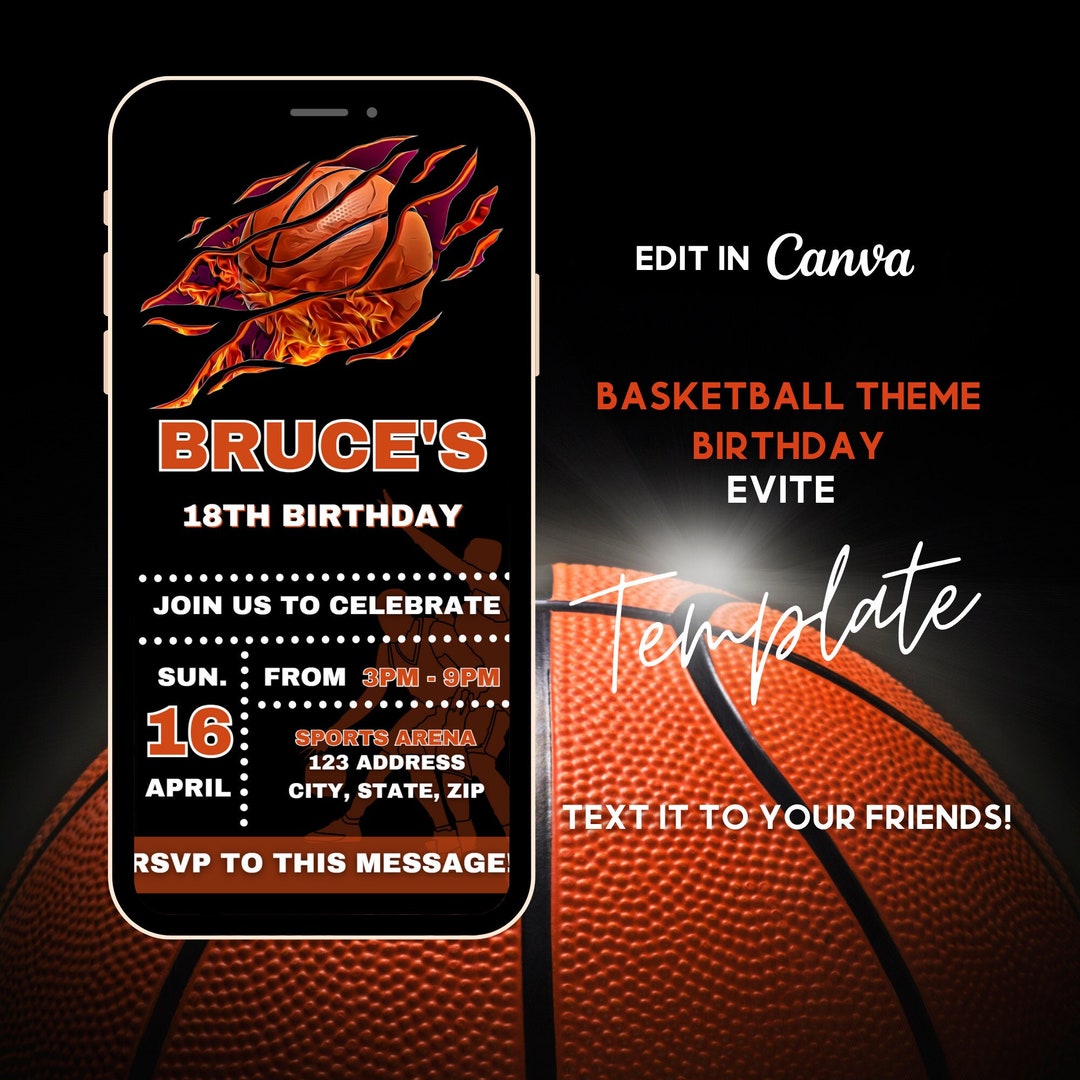 Basketball Evite, Basketball Theme Birthday, Basketball Party ...