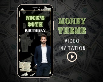 Money Video Invitation, Video Evite, Animated Invite, Money Theme Party ...