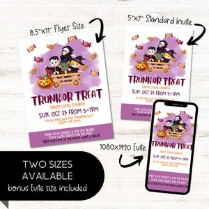 Editable Trunk or Treat Flyer Kids Trunk or Treat Invitation - Etsy
