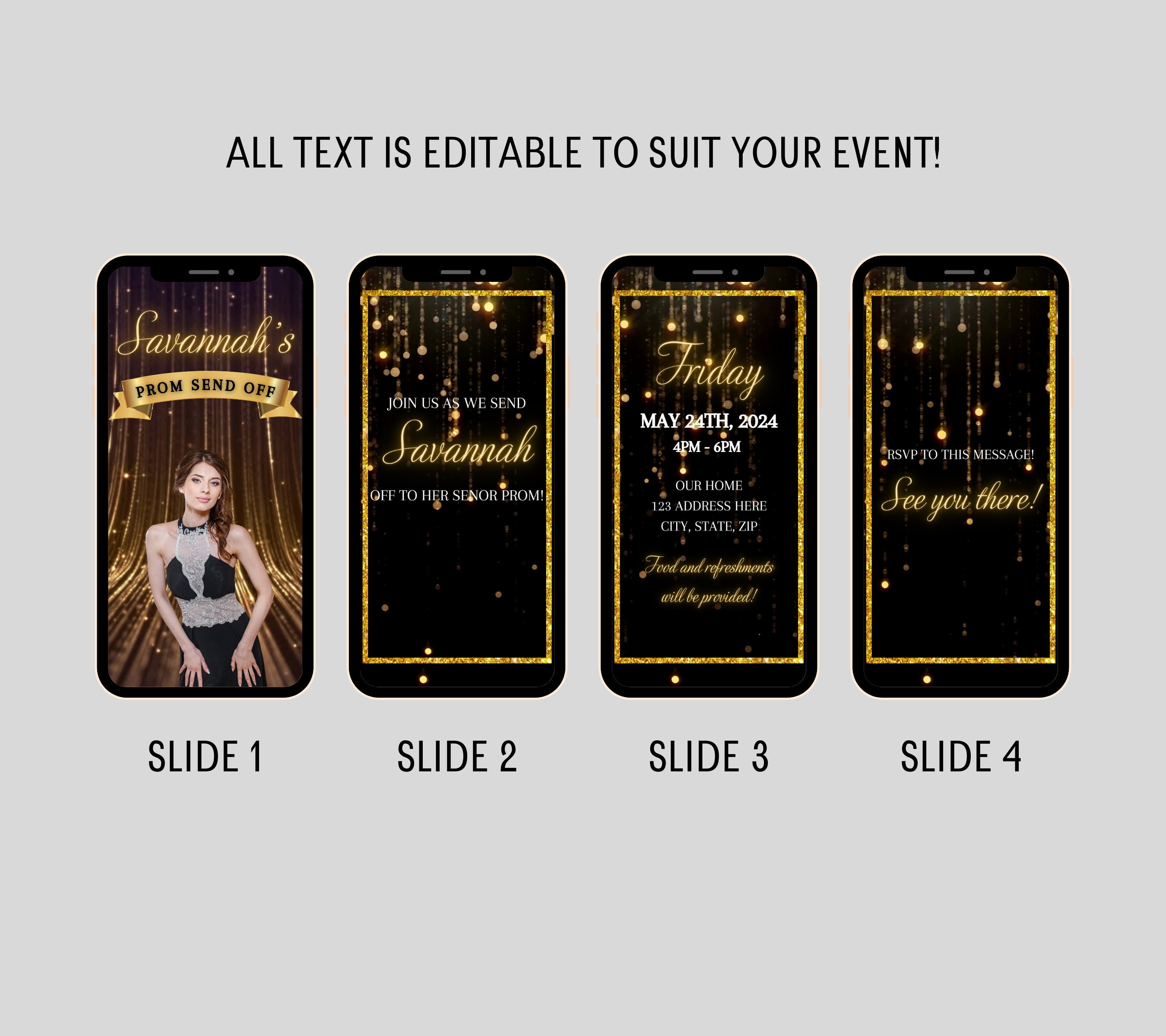 Prom Send off Video Invitation, Prom Invite, Birthday Invite ...