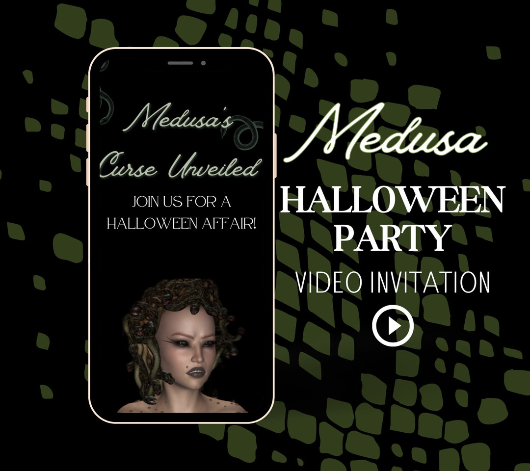 Medusa Halloween Party Video Invite, Medusa, Halloween Party, Halloween ...