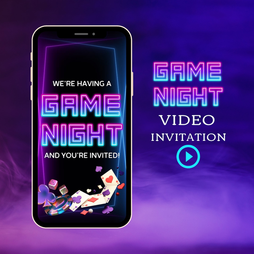 Game Night Video Invite, Game Night Invitation, Family Game Night ...