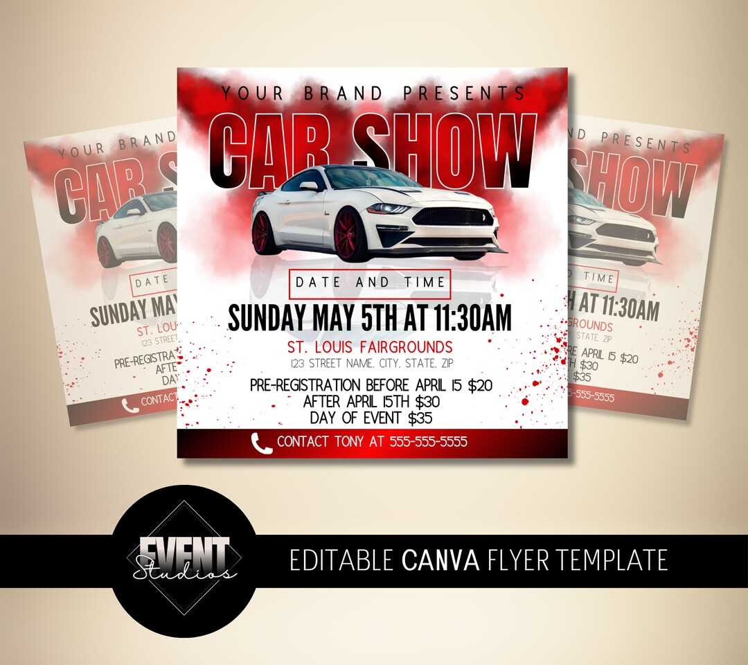 Editable Car Show Flyer, Auto Business Event Flyer, Auto Flyer Template ...