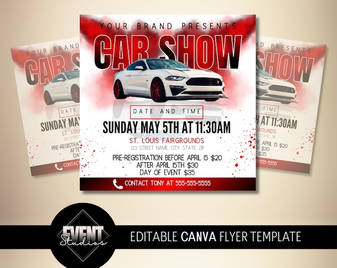 Editable Car Show Flyer, Auto Business Event Flyer, Auto Flyer Template ...