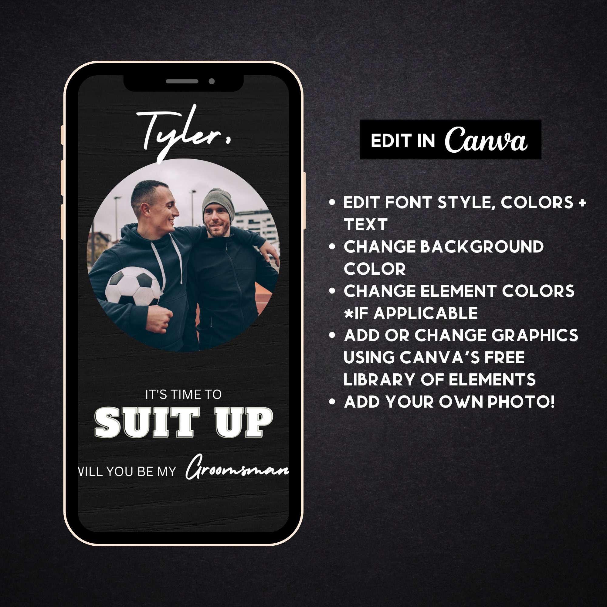 Editable Digital Groomsman Proposal Card, Best Man Proposal Card, Will ...