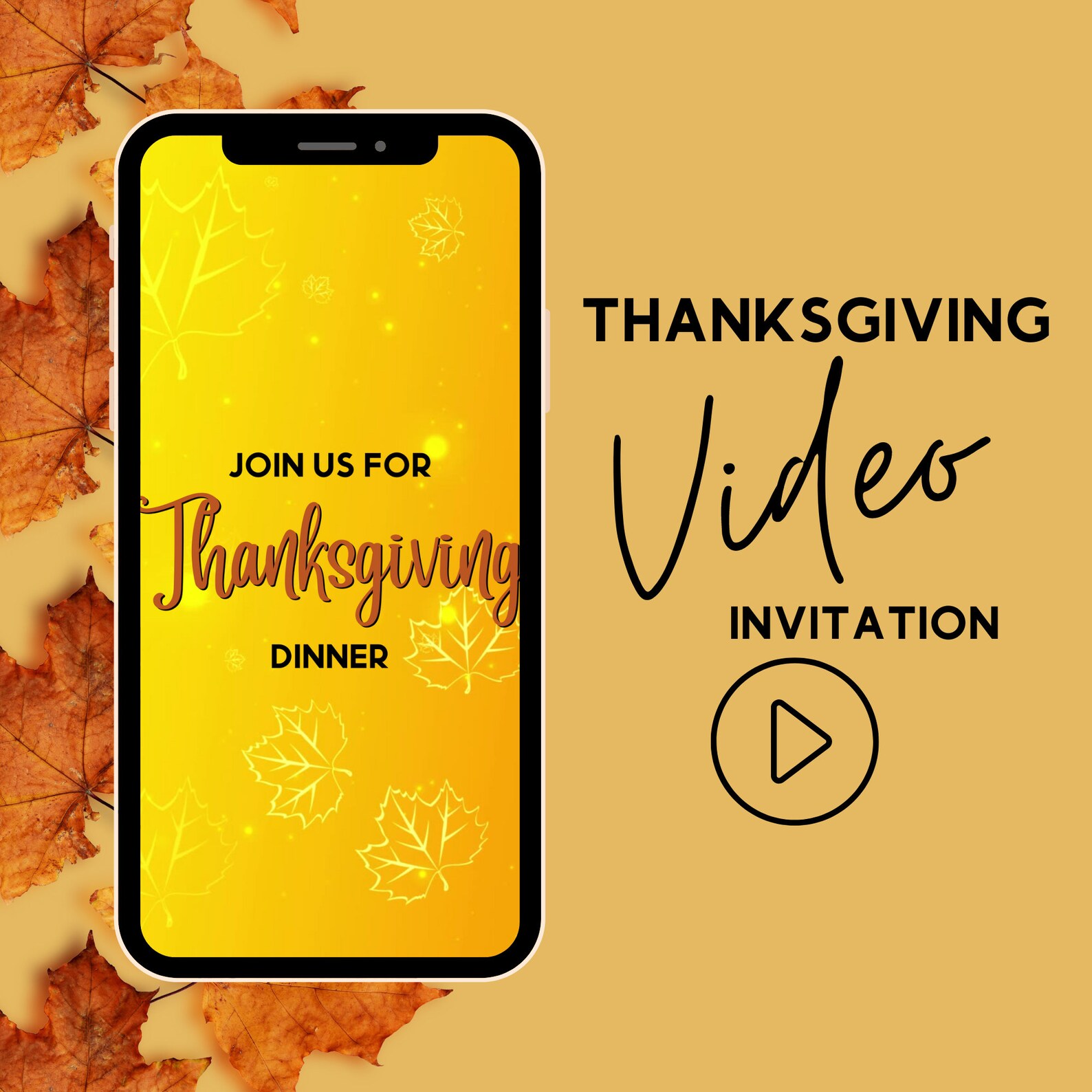 Animated Thanksgiving Video Invitation, Friendsgiving Dinner ...
