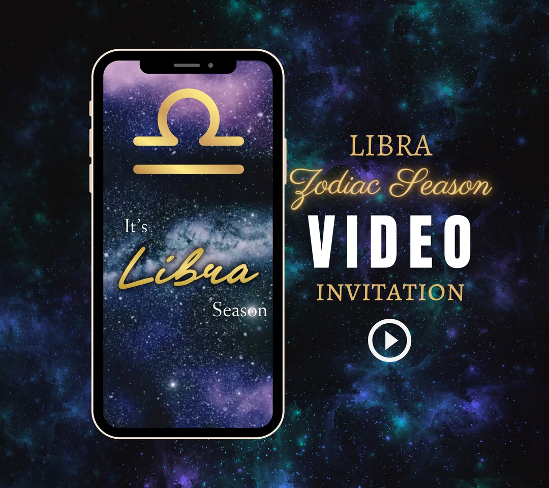 Libra Birthday Video Invitation, It's Libra Season, Zodiac Themed ...