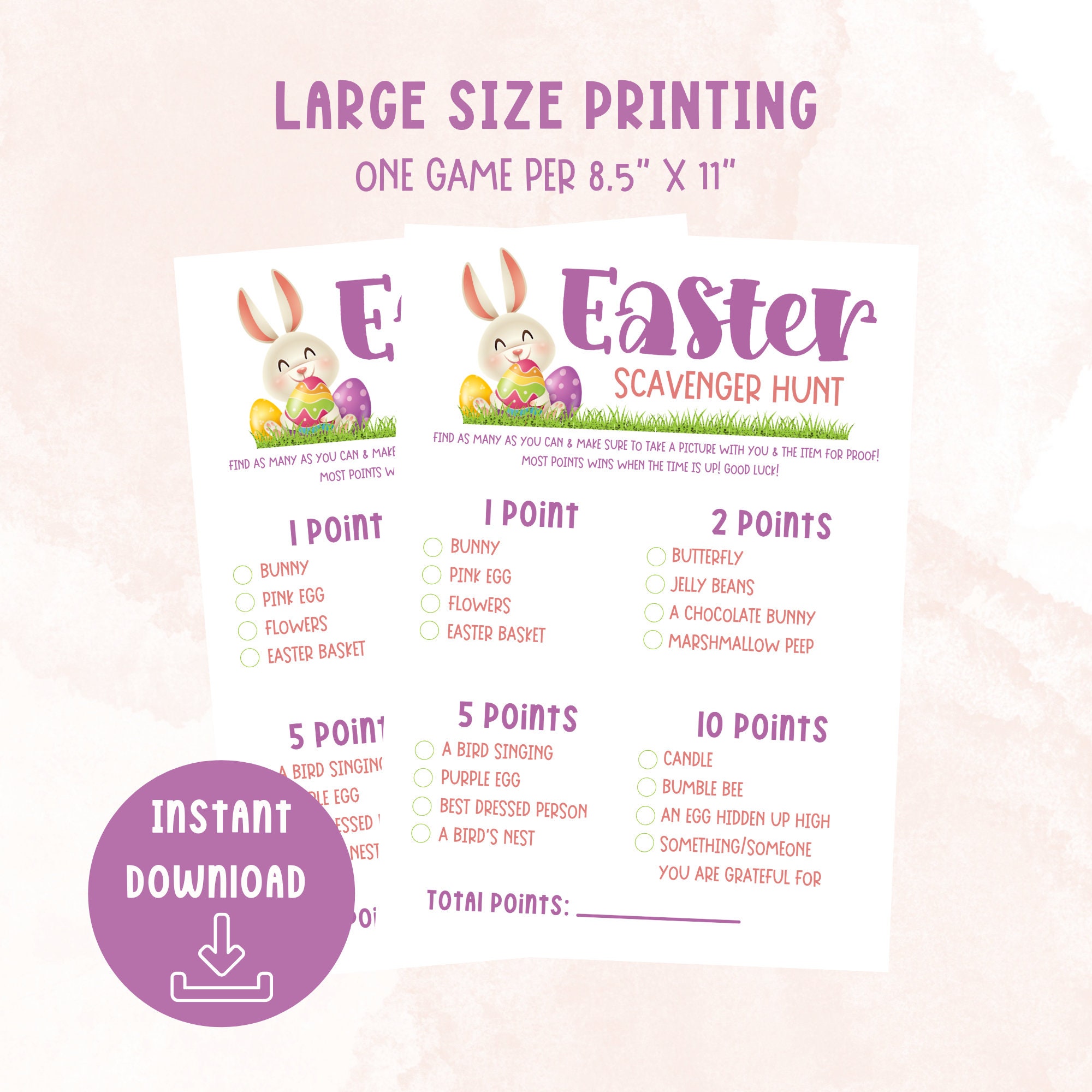 Easter Scavenger Hunt Game, Easter Challenge, Printable Easter Activity ...