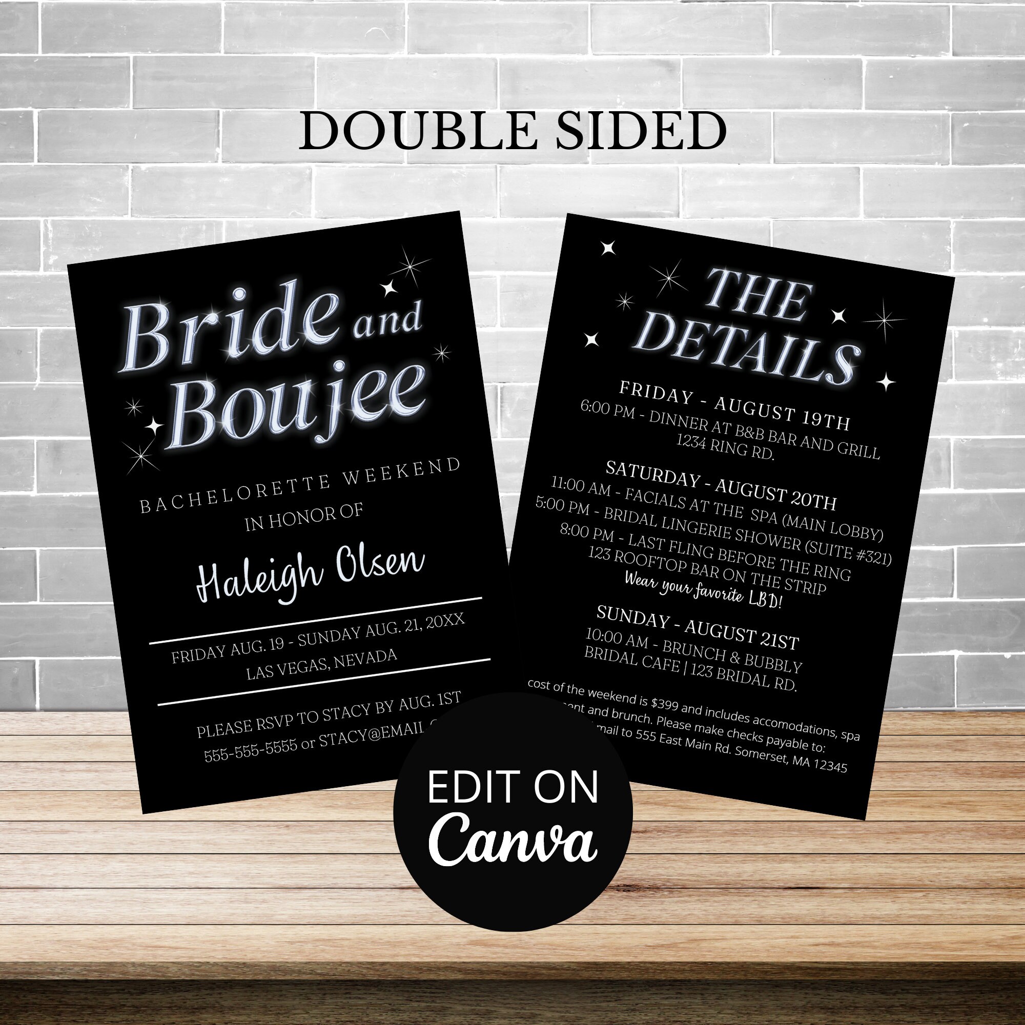 Bride and Boujee Bachelorette Invitation Template, Bachelorette Weekend ...