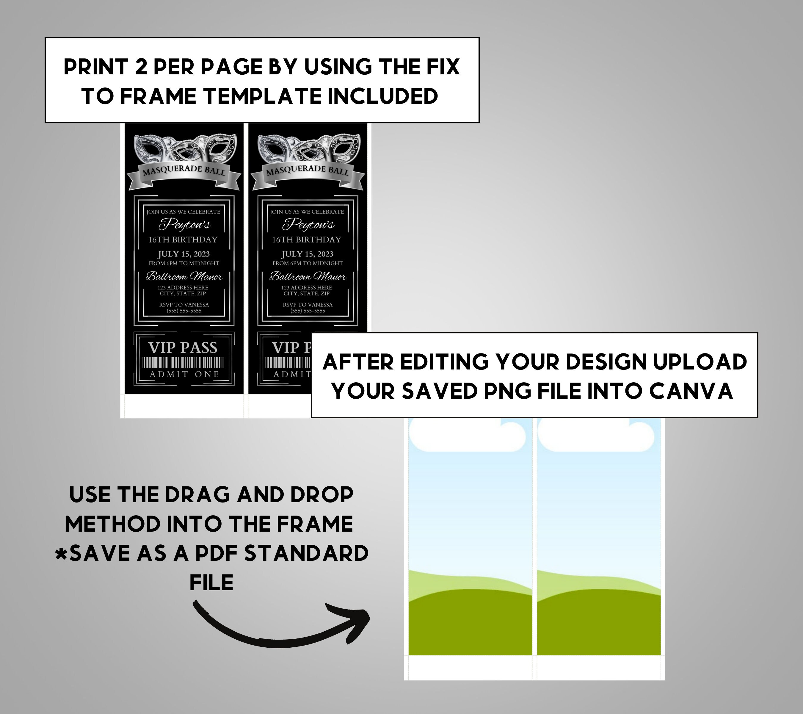 Editable Masquerade Ball Invitation, Masquerade VIP Ticket, Event ...