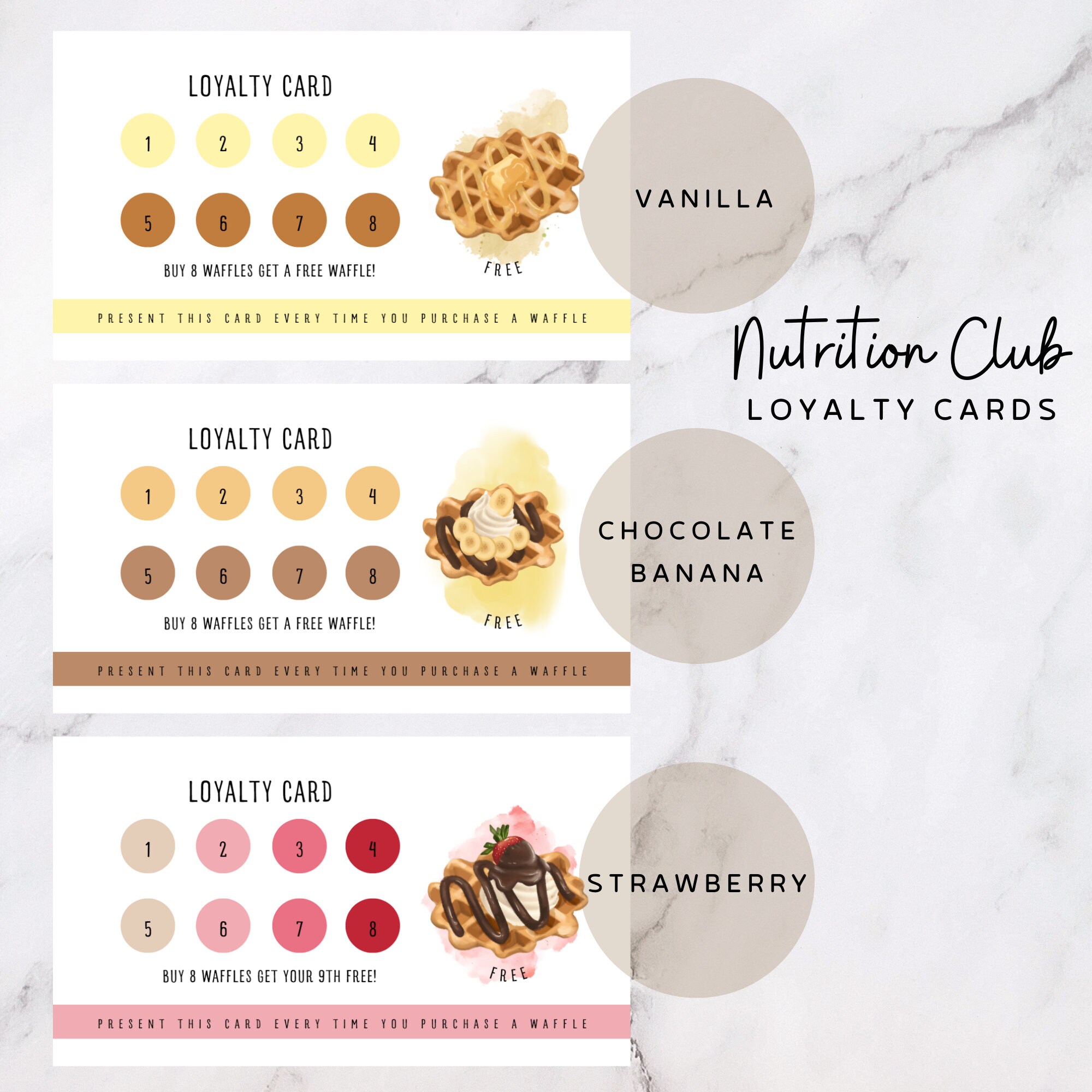 Printable Loyalty Card, Nutrition Club Rewards Card, Bakery Loyalty ...