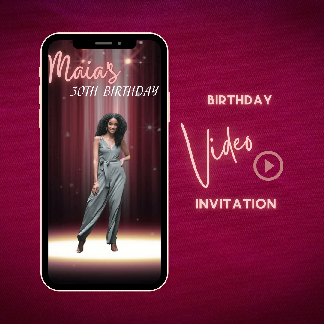 Spotlight Video Invitation, Birthday Video Invite, Any Age Invite ...