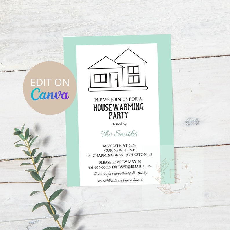 Editable Housewarming Party Invitation, New House Invitation, Simple ...